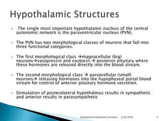 Evaluation of autonomic nervous system | PPTX