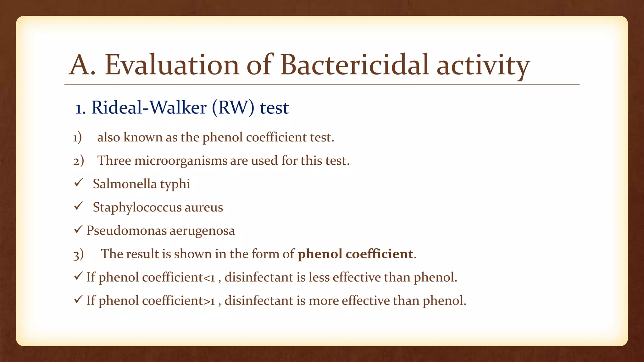Evaluation of Bactericidal and Bacteriostatic | PPTX