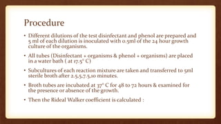 Evaluation of Bactericidal and Bacteriostatic | PPTX