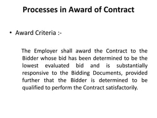 EVALUATION OF BID & AWARDING OF WORK | PPTX | Business | Business and ...