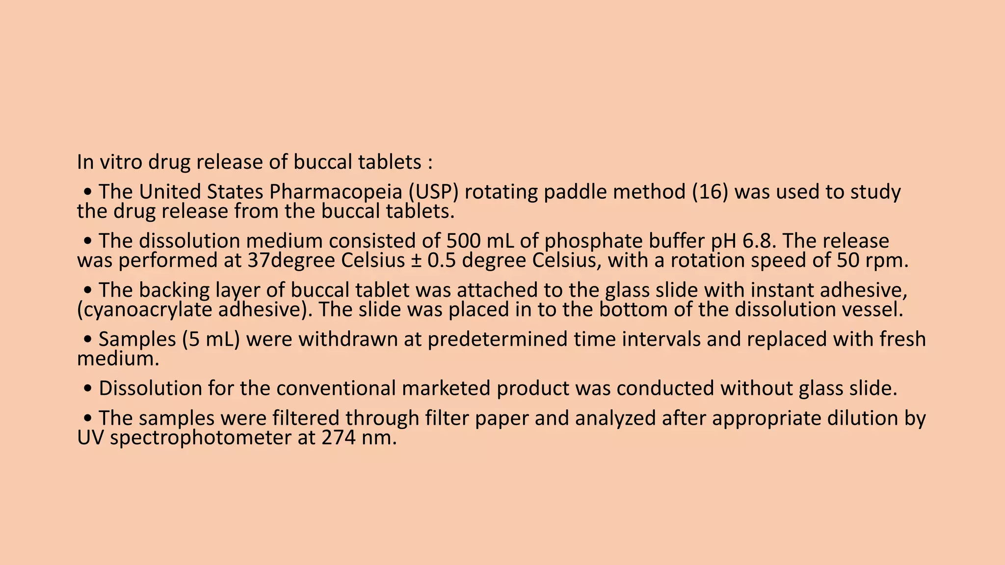 Evaluation of buccal drug delivery system ppt main | PPTX