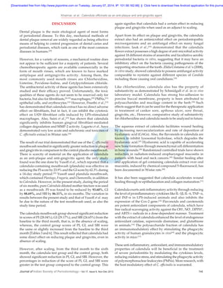 Evaluation of calendula officinalis as an anti plaque and anti ...