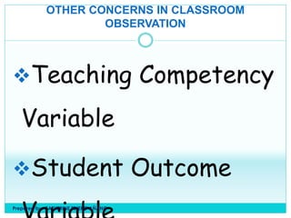 Other Concerns in Classroom Observation | PPTX