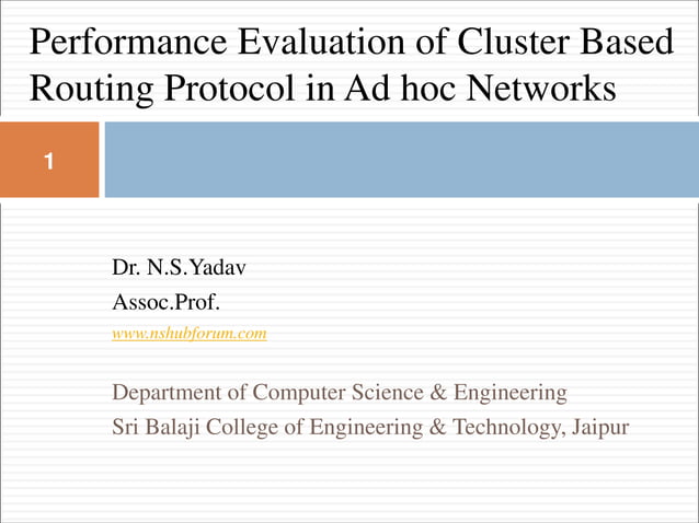 cluster based routing protocol for ad hoc networks | PPT | Free Download