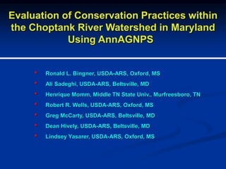 Evaluation of conservation practices within the choptank river watershed | PPT
