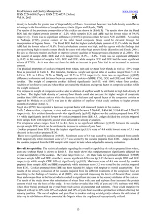 Evaluation o f cookies from (wheat, yam, and soybean) blend | PDF