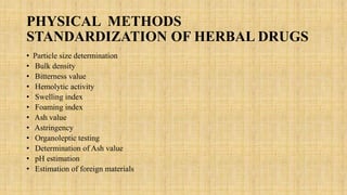 Evaluation of crude drug | PPTX