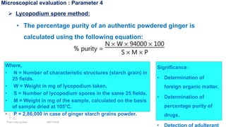 Evaluation of crude drug microscopic evaluation | PPTX