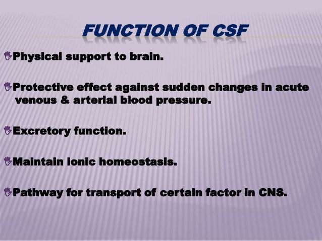 Evaluation of csf