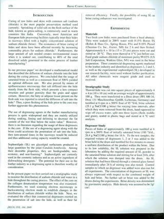 Evaluation of degreasers as brine curing additives | PDF | Skin Care ...