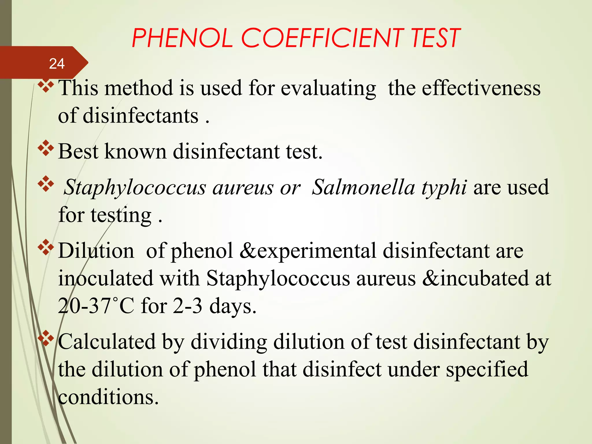 Evaluation of disinfectant | PPT