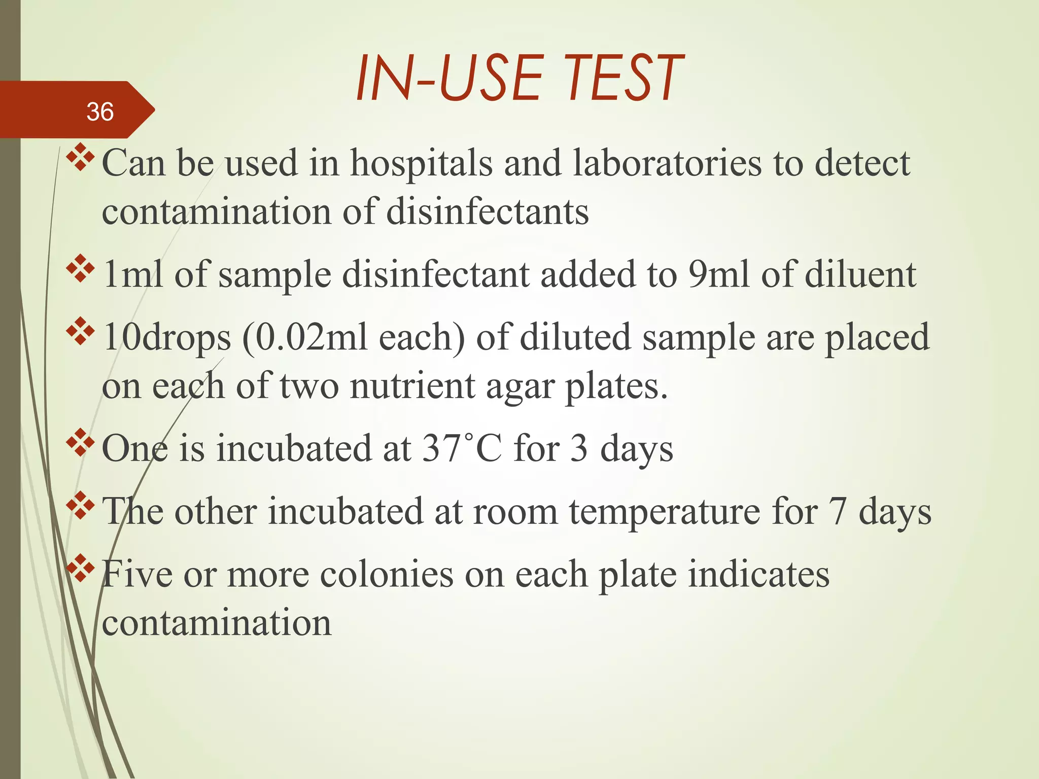 Evaluation of disinfectant | PPT