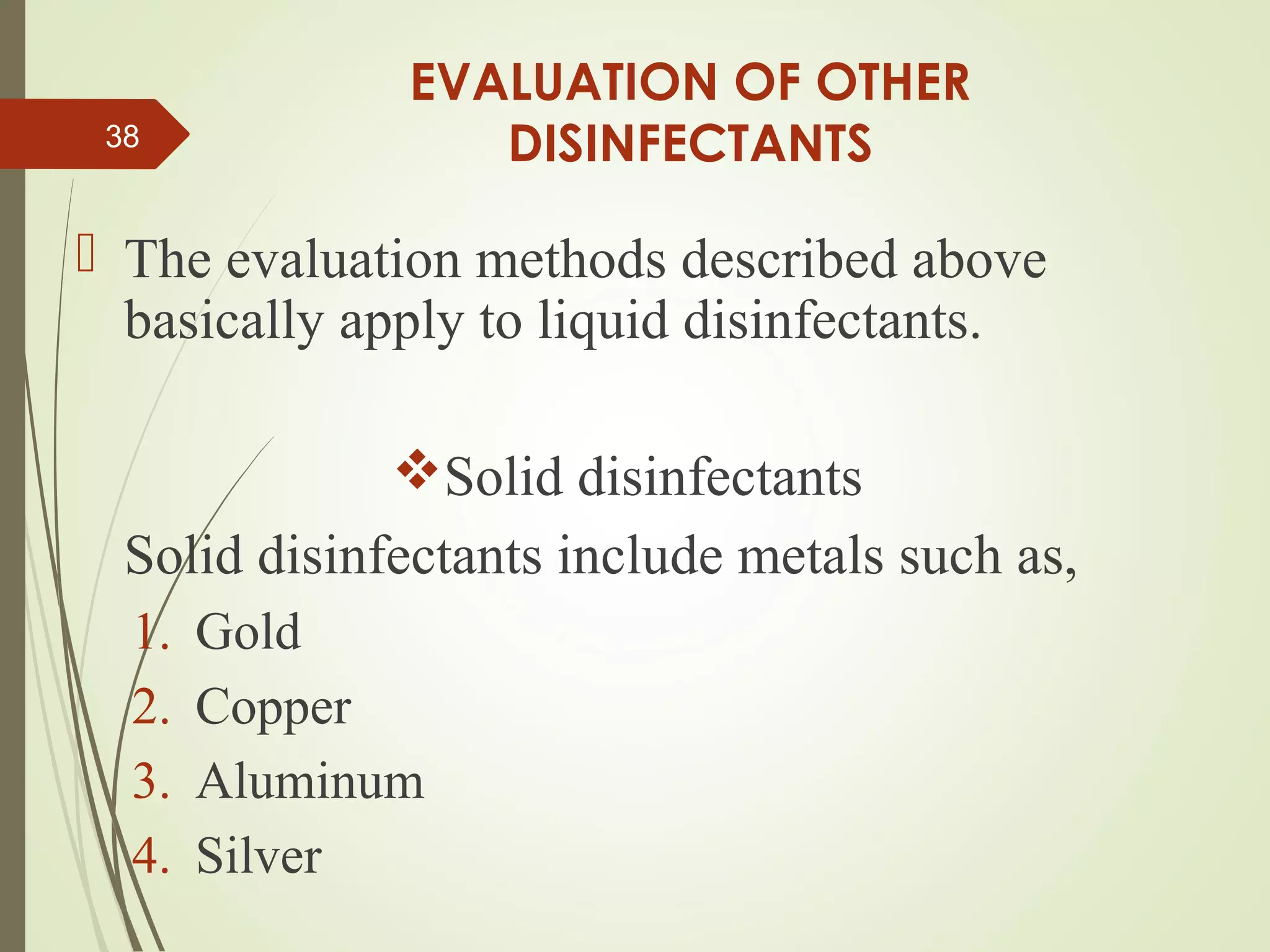 Evaluation of disinfectant | PPT
