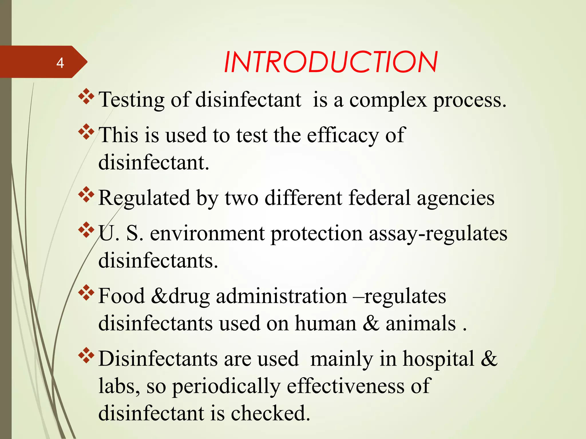 Evaluation of disinfectant | PPT