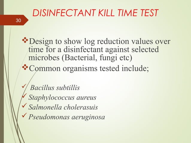 Evaluation of disinfectant | PPT
