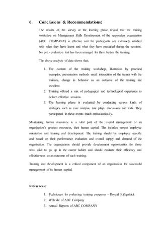 Evaluation of effectiveness of the Training Programme | DOCX