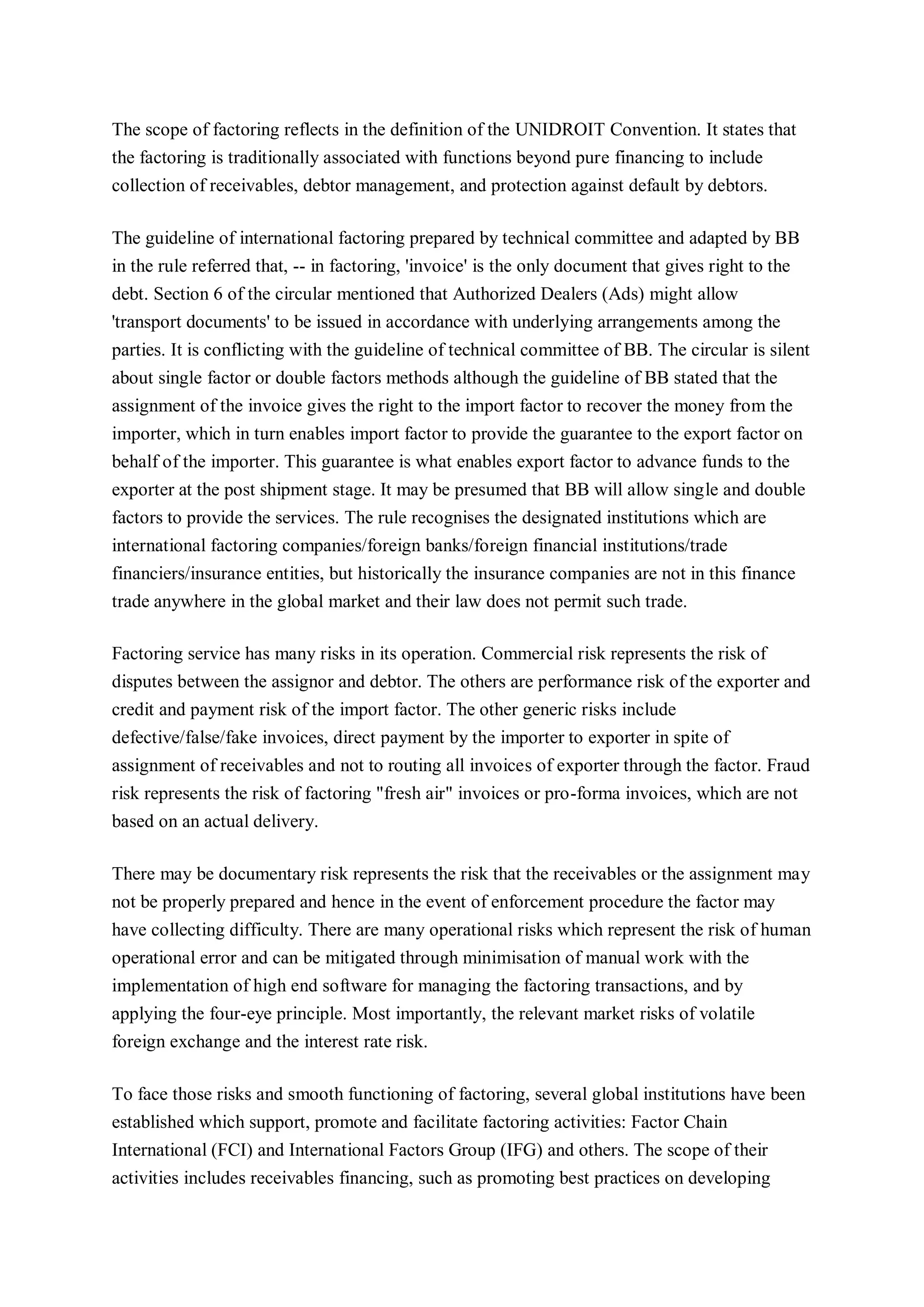 Evaluation of factoring rule of bangladesh bank | PDF