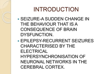 Evaluation of first episode of seizure in adults | PPTX