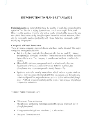Evaluation of flame retardant finishes | DOC