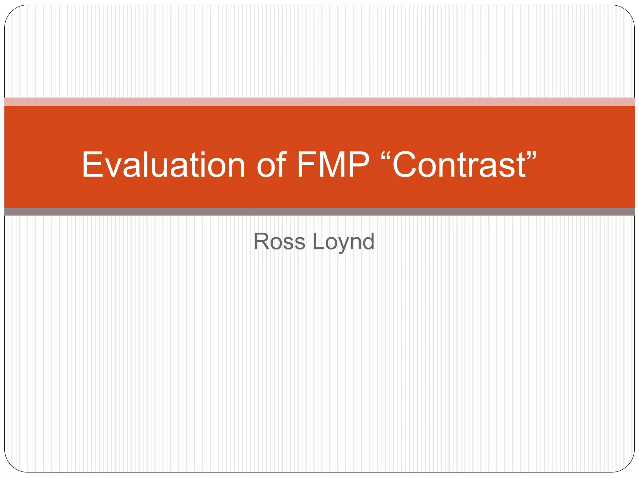 Evaluation of fmp | PPT