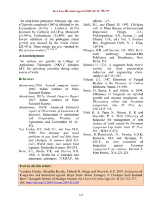 Evaluation of fungicide and botanicals against major seed borne ...
