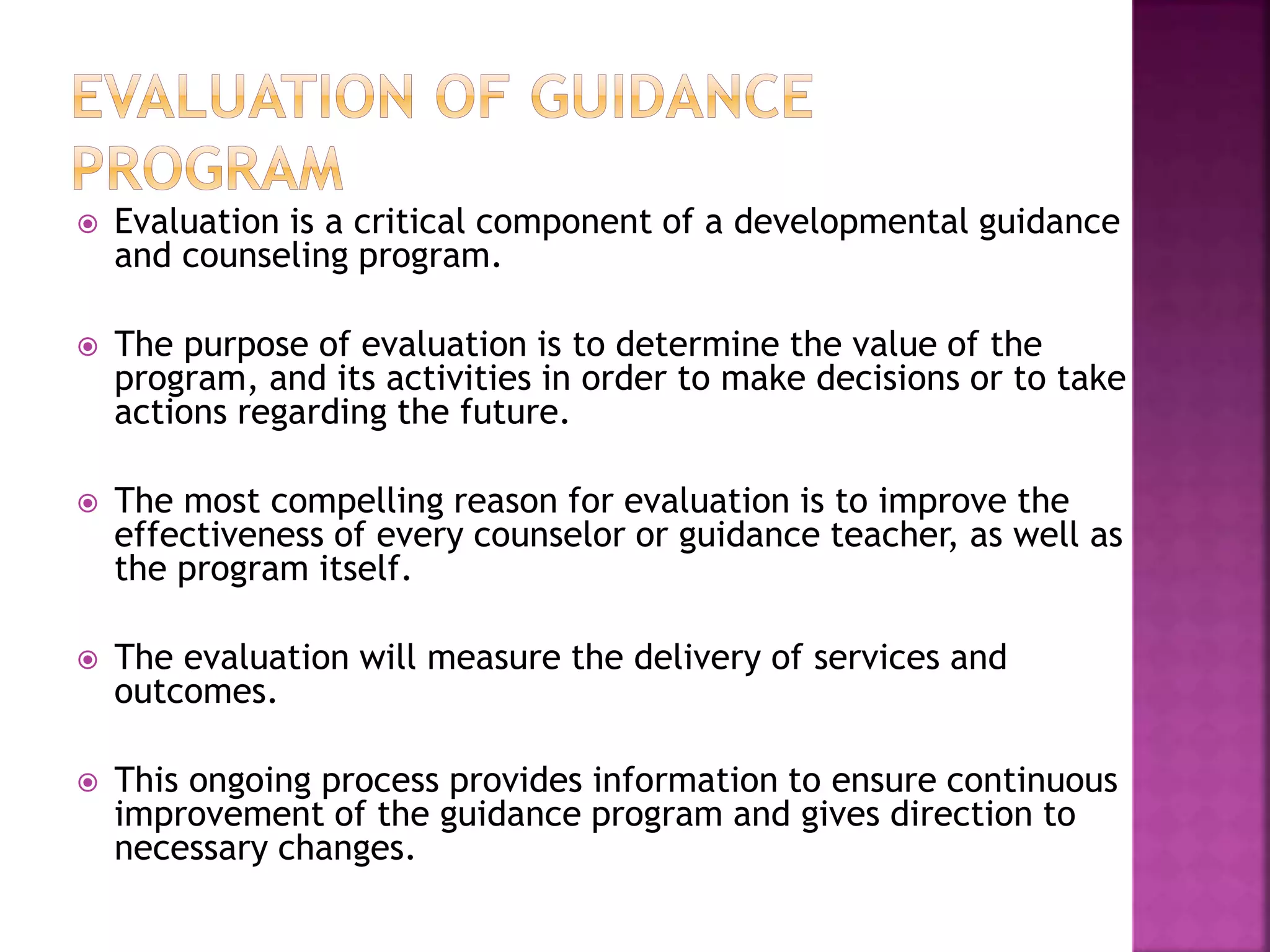 Evaluation of guidance program | PPTX