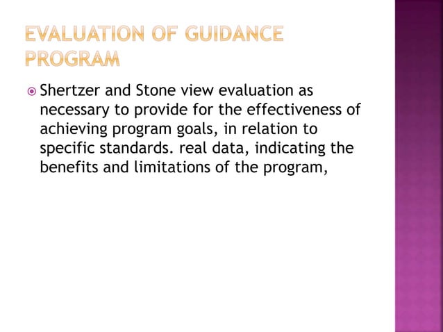 Evaluation of guidance program | PPTX