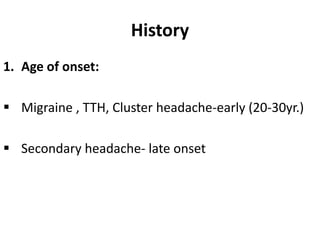 Headache evaluation. | PPTX