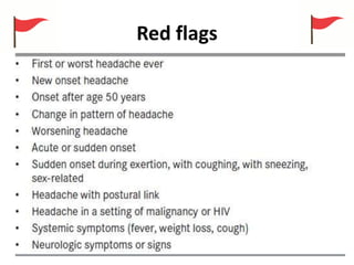 Headache evaluation. | PPTX