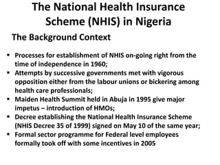 Evaluation Of Health Insurance Implementation In Nigeria | PPT