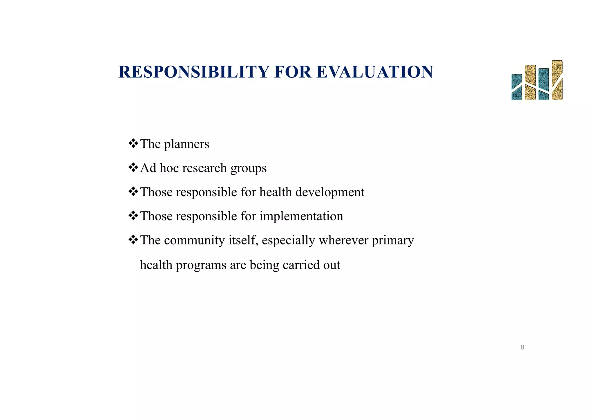 Evaluation of health program. | PDF