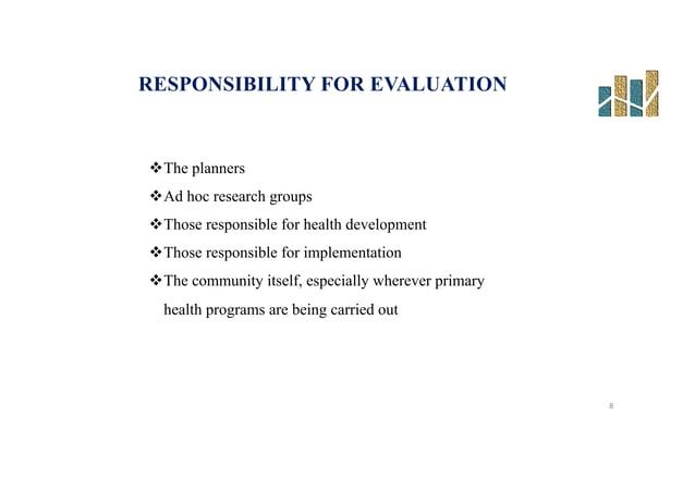 Evaluation of health program. | PPT