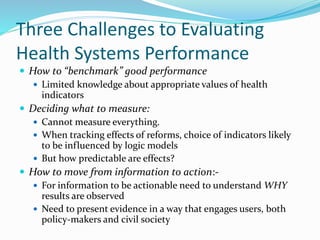 Evaluation of health systems performance: the role of Health Systems ...