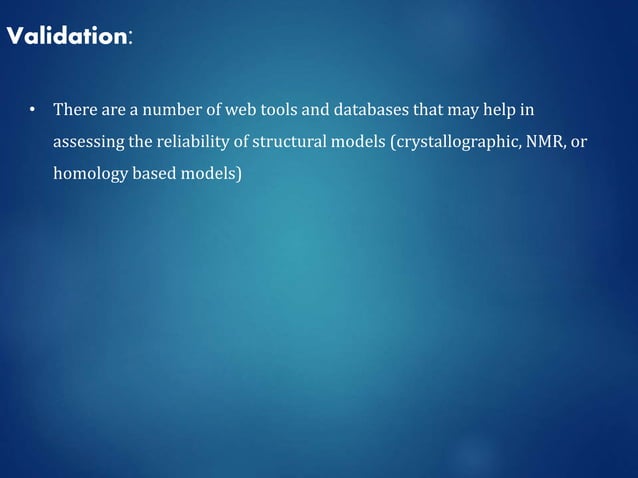 Validation of homology modeling | PPT