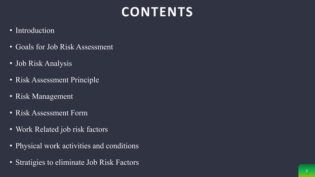 Evaluation of Job Risk Assessment | PPTX | Resume Writing and Advice ...