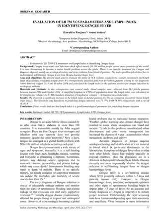 EVALUATION OF LH 750 VCS PARAMETERS AND LYMPH INDEX IN IDENTIFYING DENGUE FEVER.pdf