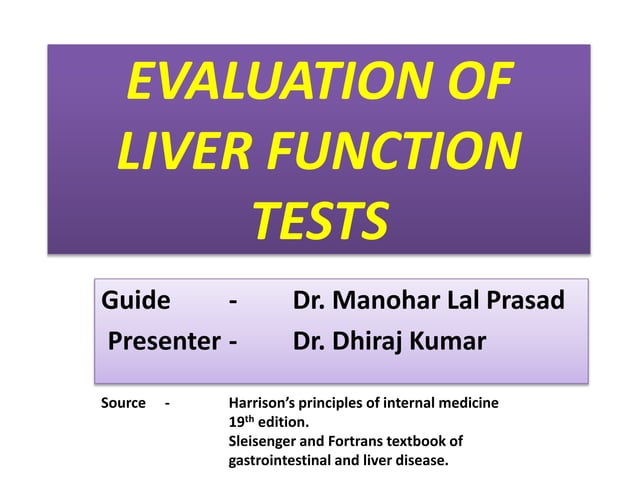 Evaluation of liver function tests ppt | PPTX | Blood Disorders ...