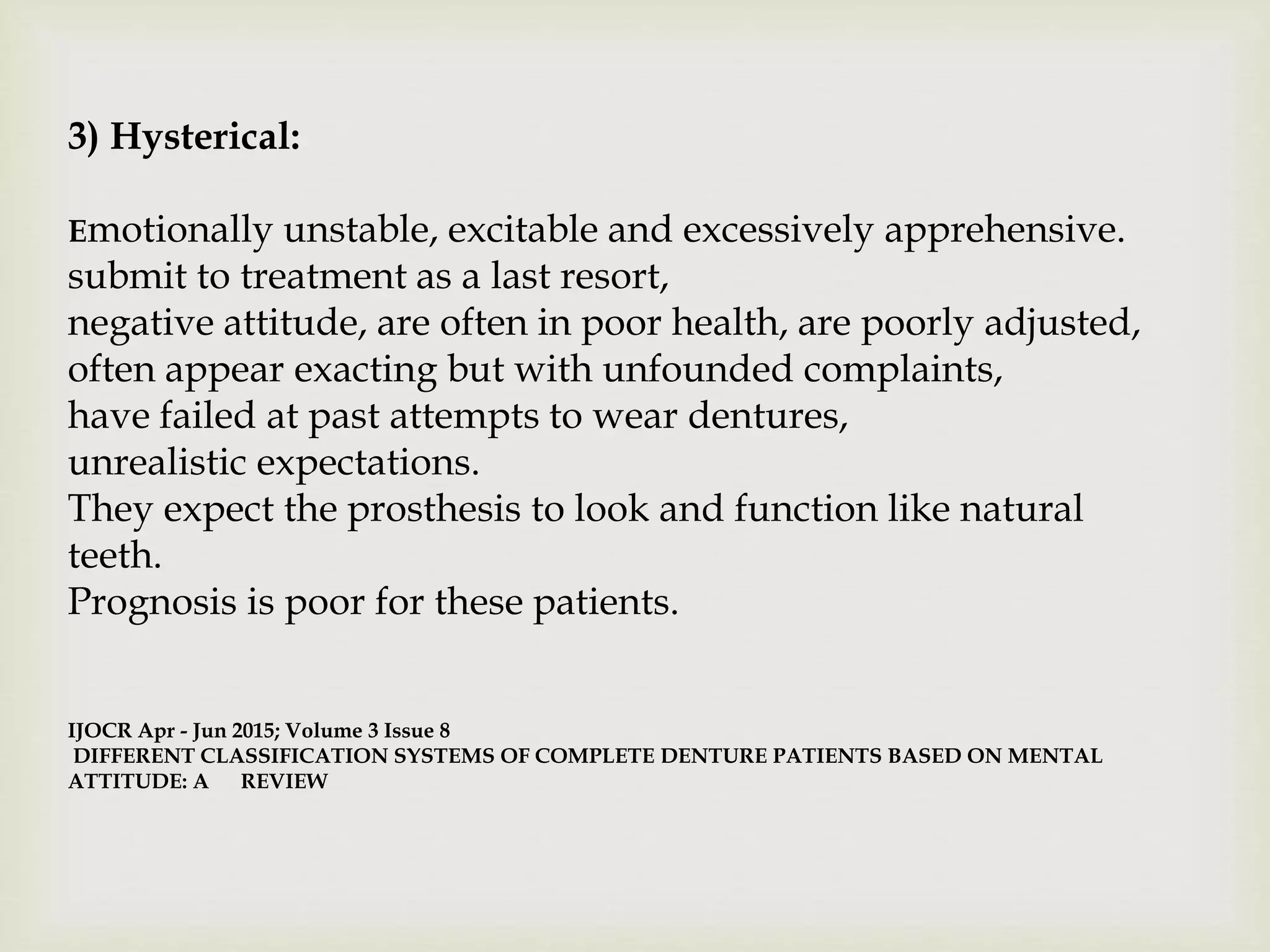 Evaluation of mental attitude of patient | PPTX
