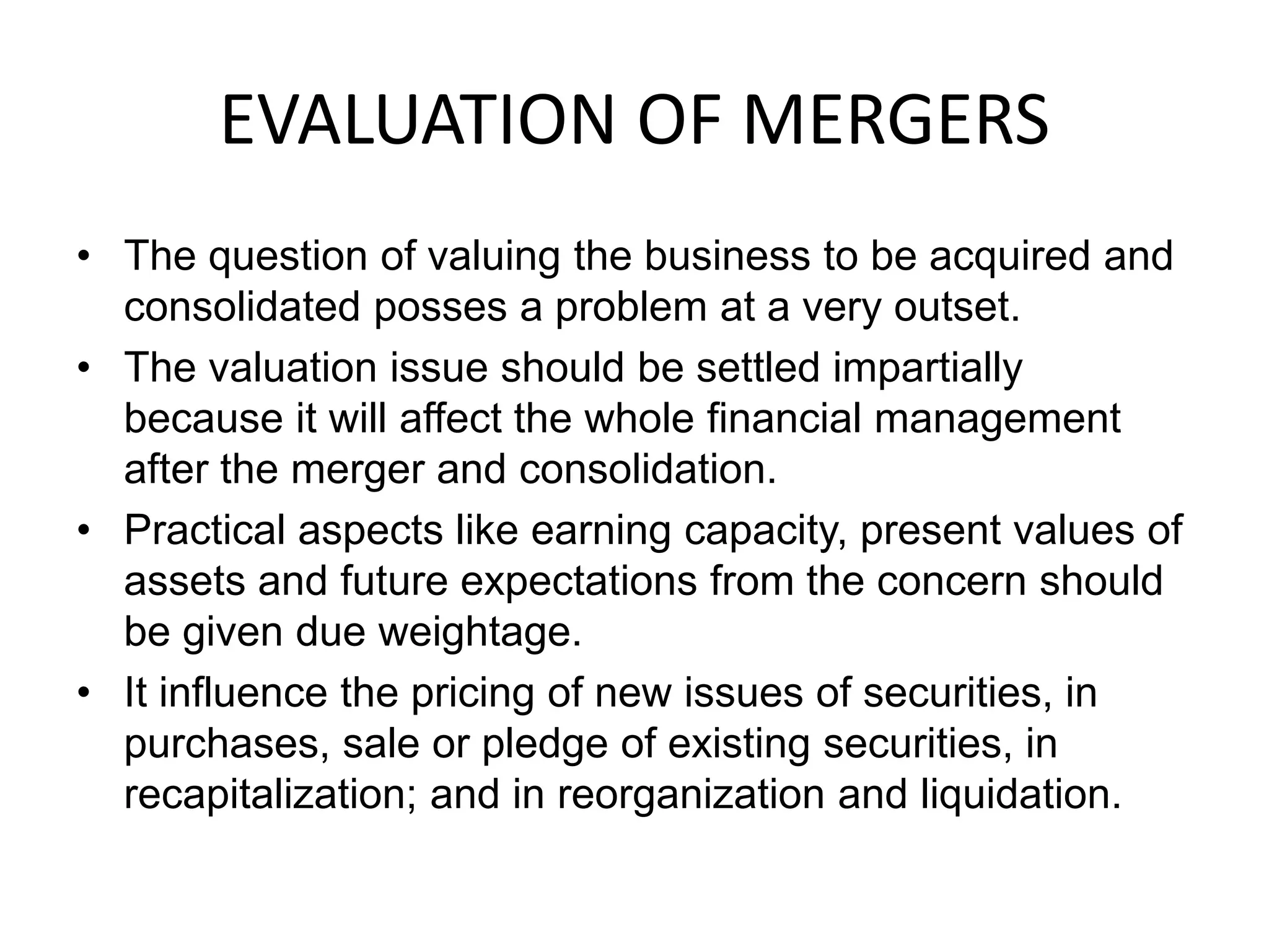 Evaluation of merger | PPTX