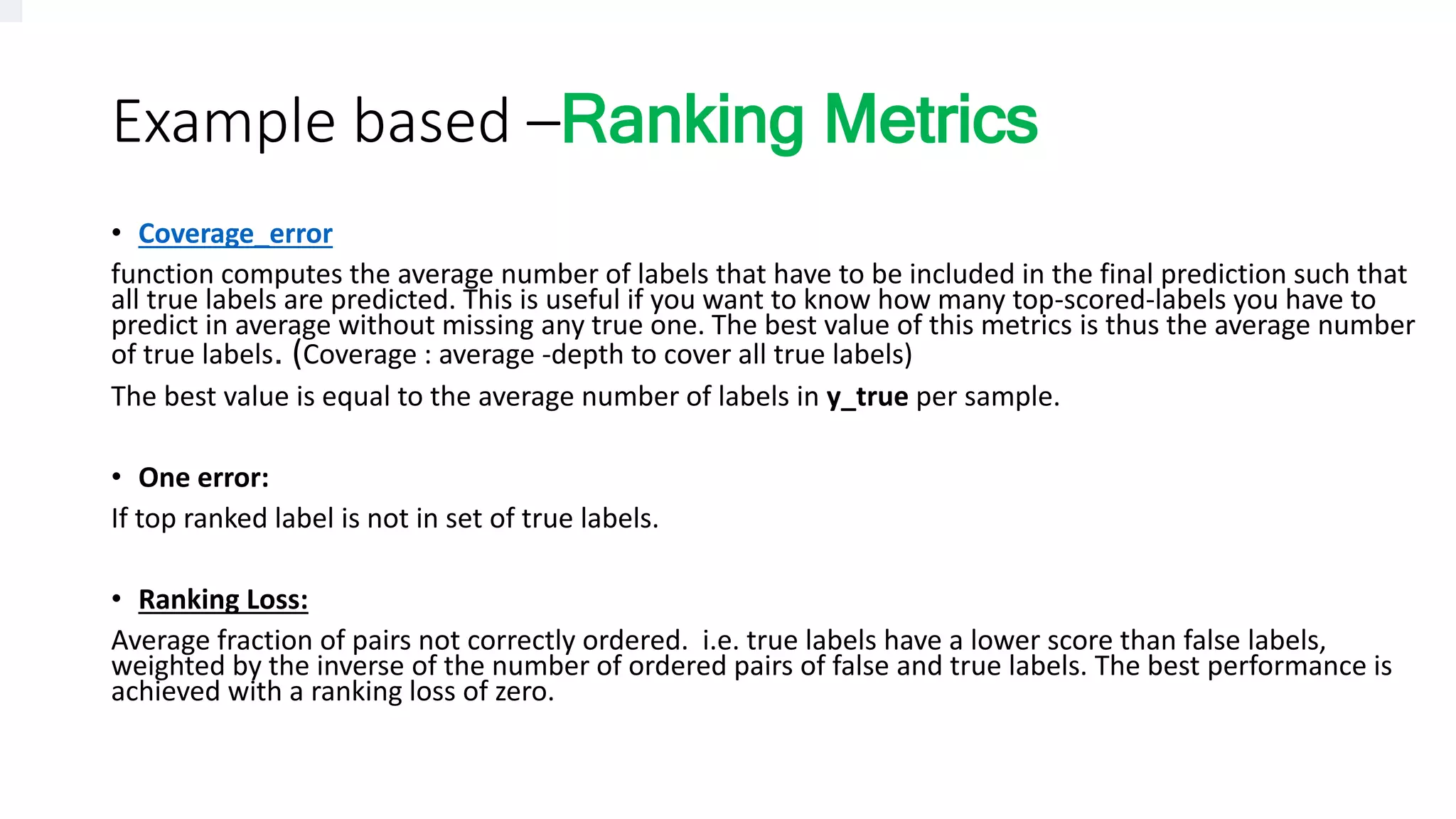 Evaluation of multilabel multi class classification | PPTX
