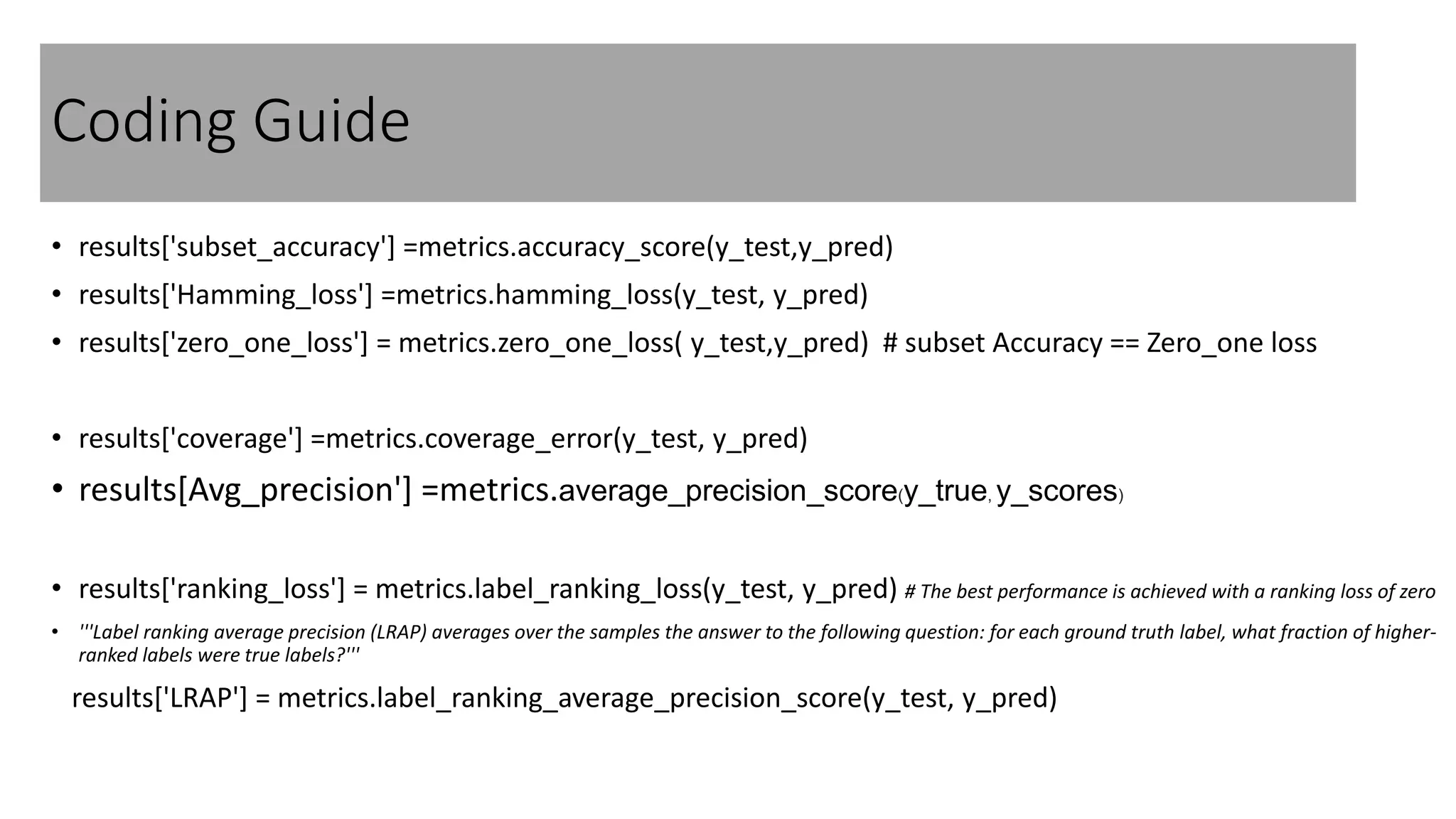 Evaluation of multilabel multi class classification | PPTX