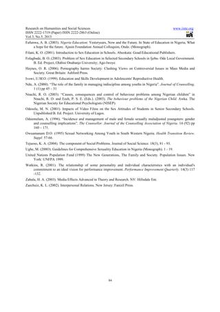 Evaluation of nollywood movies’ explicit contents and the sexual behavior of youth in nigerian ...