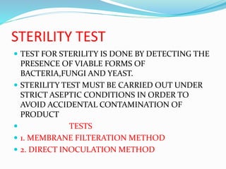 Evaluation of parenteral products | PPTX