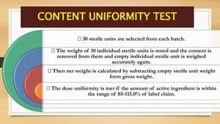 EVALUATION OF PARENTERALS.pptx