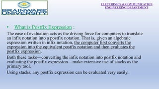 Evaluation of postfix expression using stack | PPTX