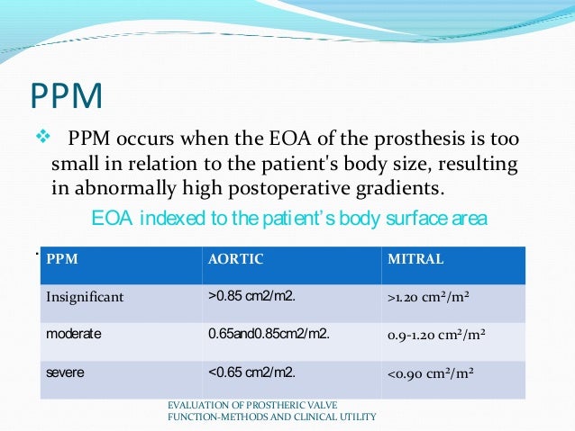 Evaluation of prosthetic valve function and clinical utility.