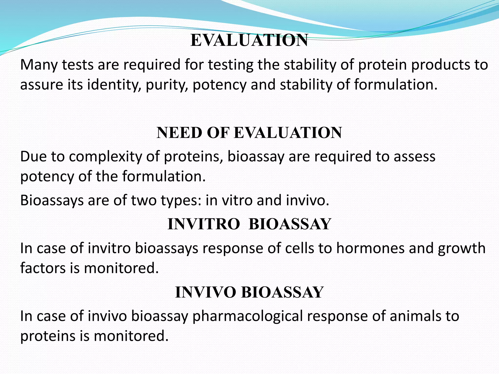 Evaluation of protein and peptide formulations.pptx | Chemistry | Science