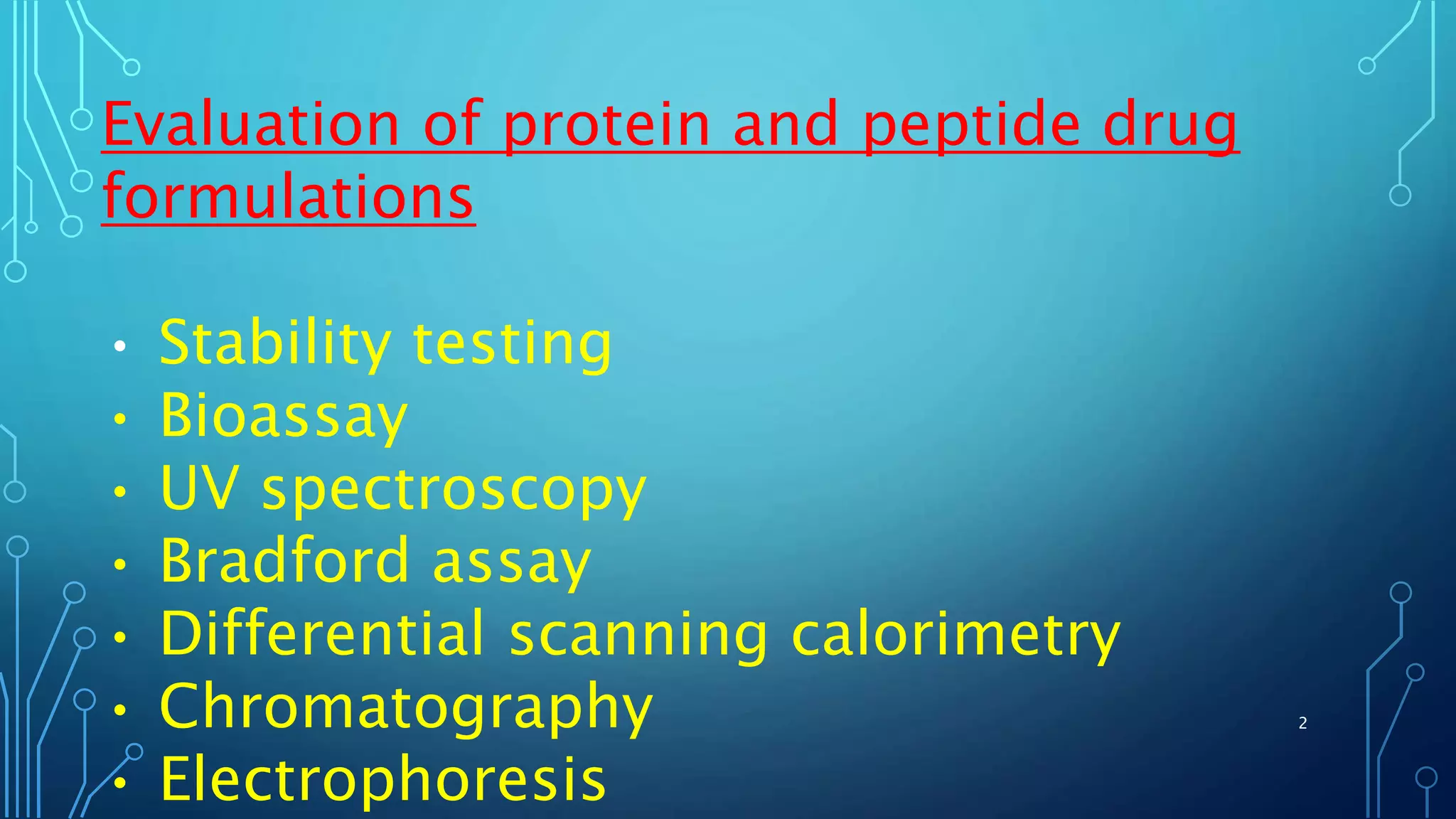 Evaluation of protein & peptide dds | PPTX