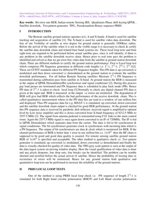 Evaluation of remote sensing satellite ground station performance in prbs local | PDF