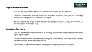 Evaluation of scientific research | Research design and methodology | PDF